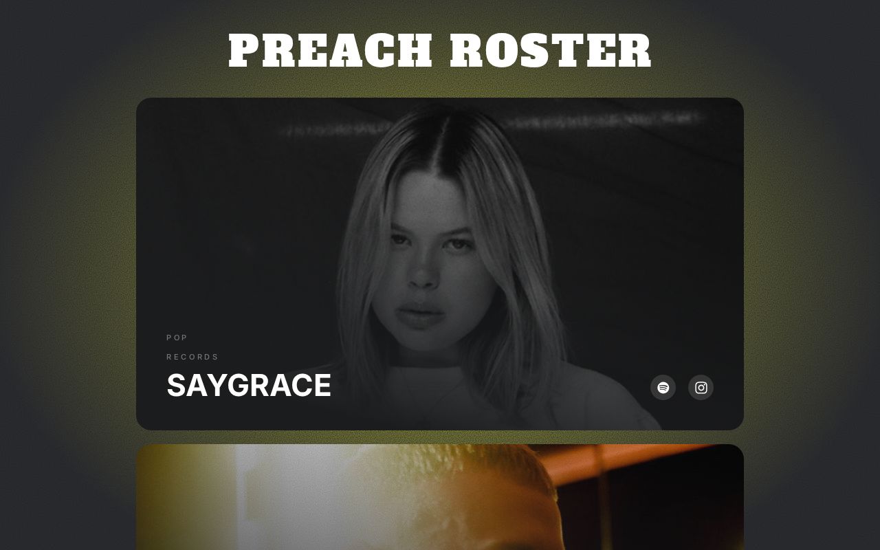 Preach Roster